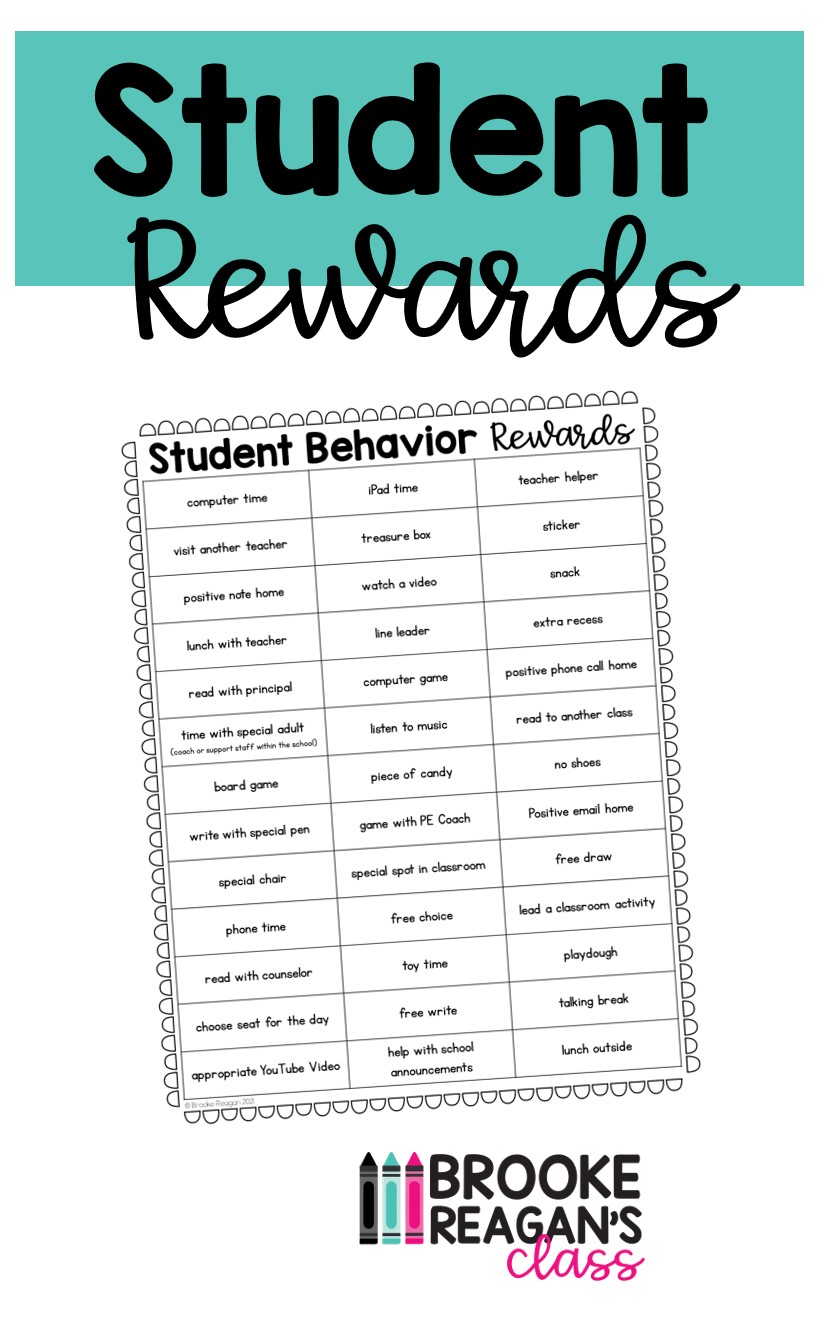 Student Behavior Reward Ideas - Brooke Reagan's Class