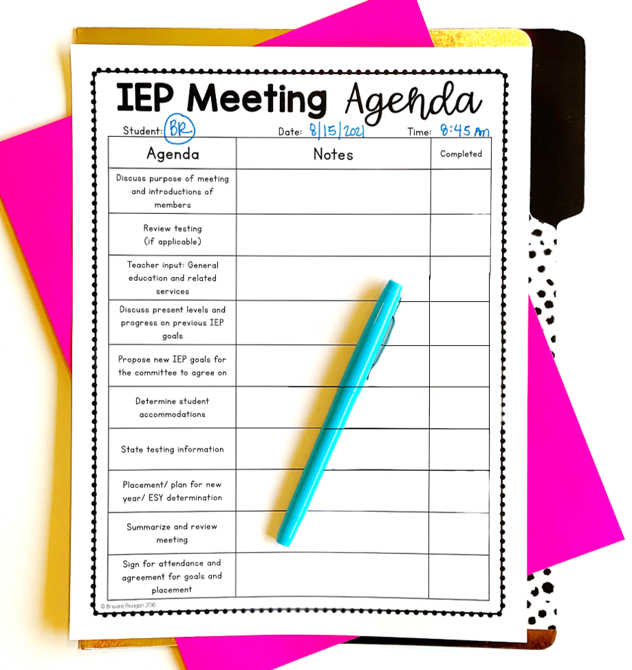 Iep Meeting Goals